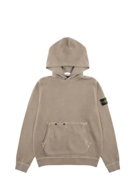 Stone Island Long-sleeved Hoodie With Compass Patch - Walnut