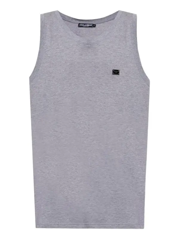 Dolce & Gabbana Oversized Logo Tag Singlet - Gray
