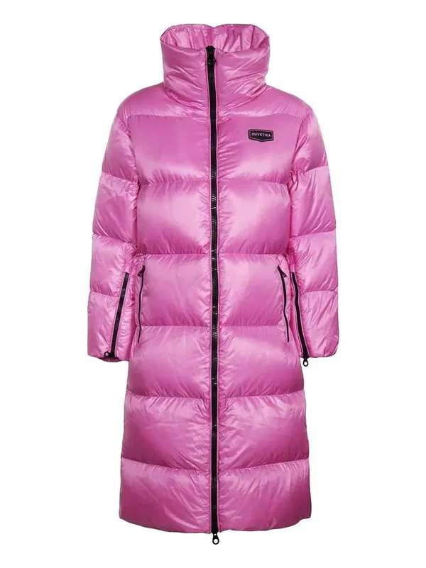 Duvetica Belted Hooded Puffer Coat - Pink