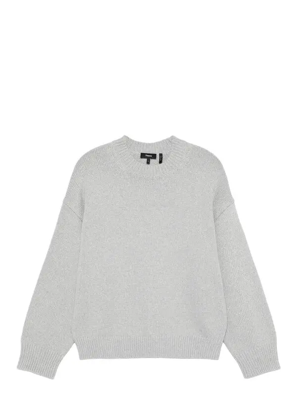 Theory Crewneck Knitted Jumper - Light Gray