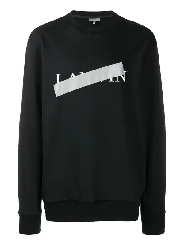LANVIN Logo Print Long Sleeve Sweatshirt - Black
