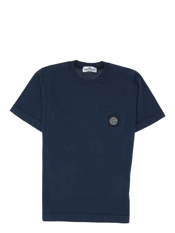 Stone Island Logo Patch Crewneck T-shirt - Blue