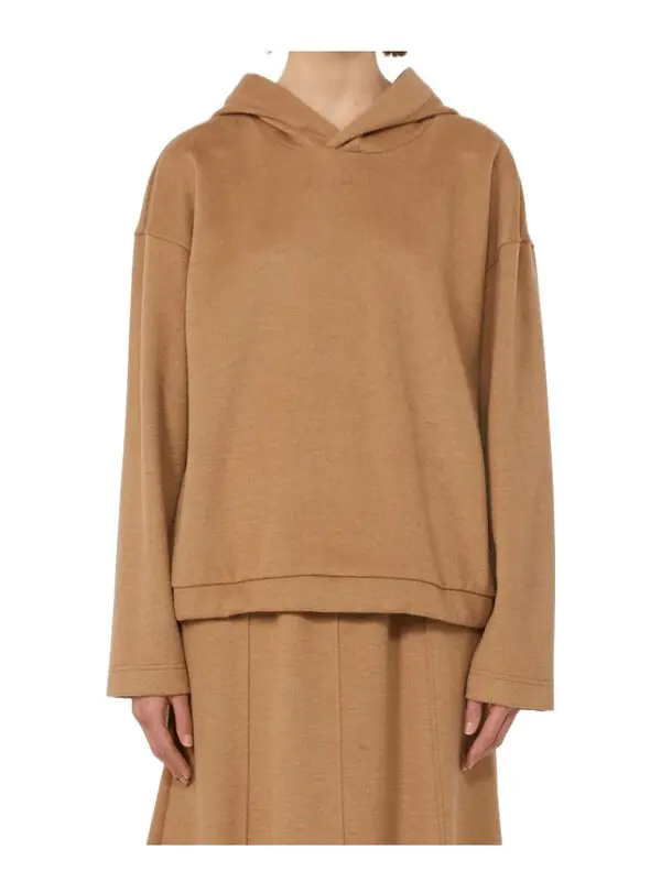 Max Mara Long-sleeved Hooded Sweatshirt - Brown