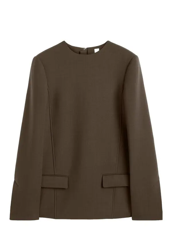 TOTEME Bark Pocket Top - Green