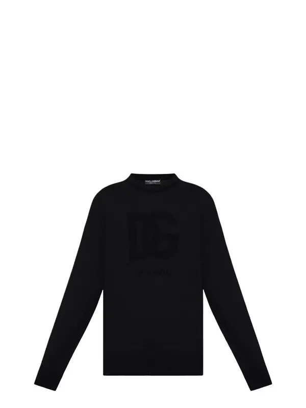 Dolce & Gabbana Dg Logo Detailed Crewneck Jumper - Black