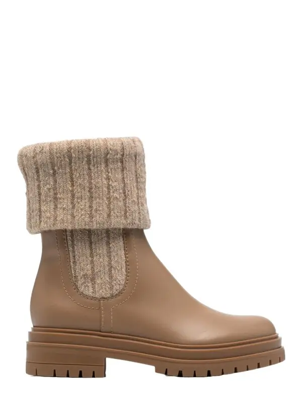 GIANVITO ROSSI Folded Edge Ankle Boots - Brown