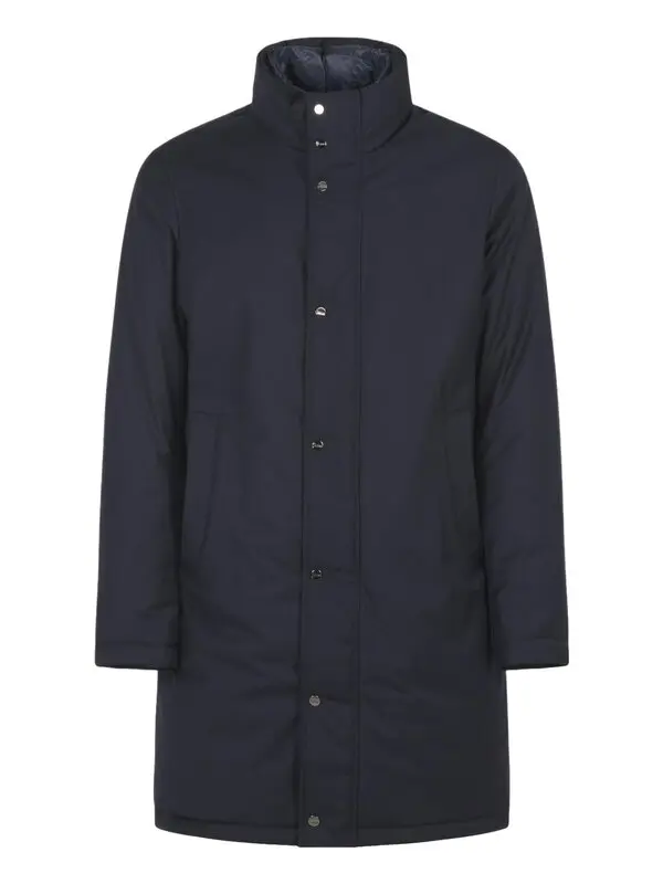 Herno Buttoned High Neck Coat - Black