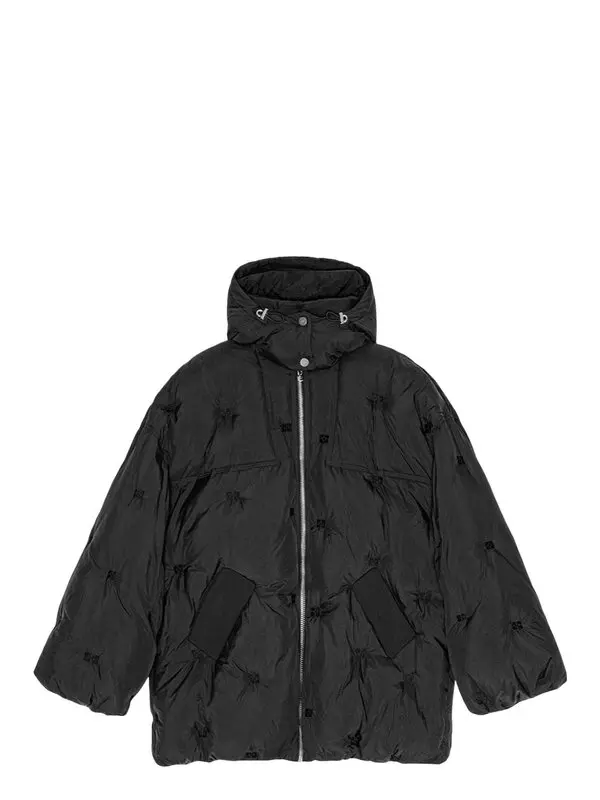 GANNI Jacket With Logo - Black