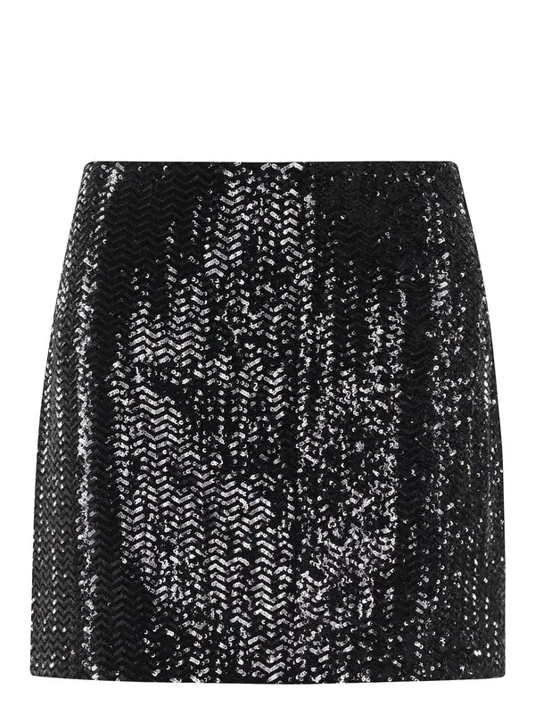 ANINE BING Sequin Embellished Mini Skirt - Black