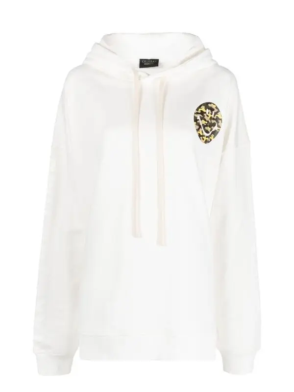 Joshua Sanders Smiley Print Drawstring Hoodie - White