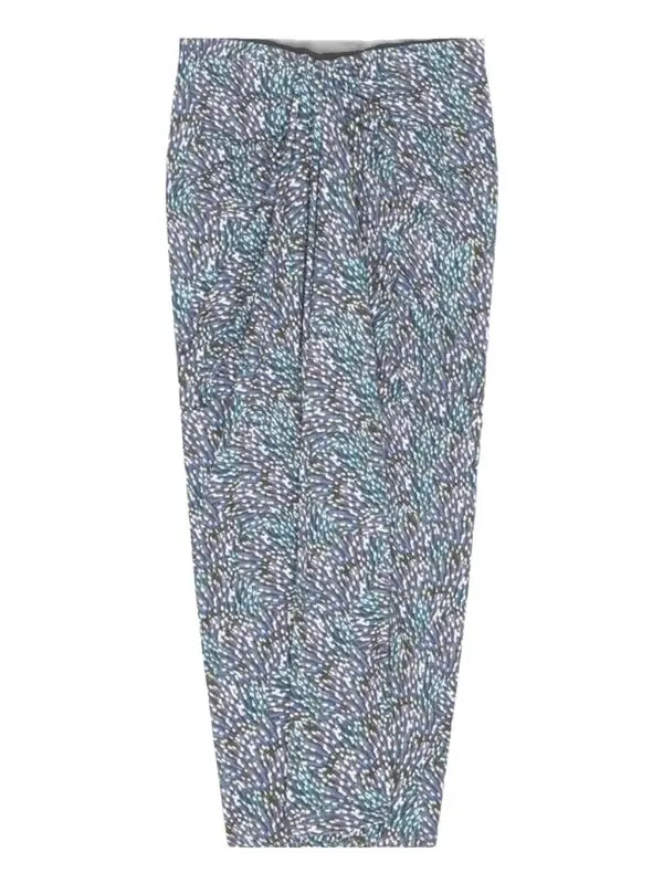 Isabel Marant Étoile Ruched Printed Midi Skirt - Gray