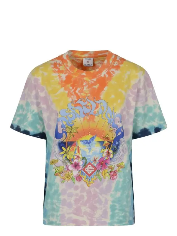 Casablanca Tie-dye Graphic T-shirt - Nude