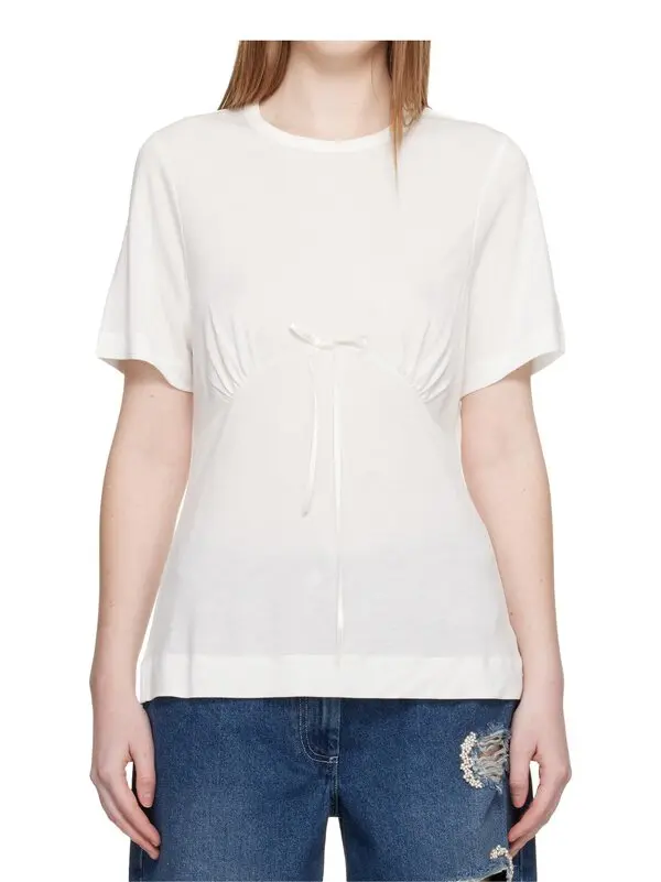 Simone Rocha Round Neck T-shirt With Satin Bow Detail - White