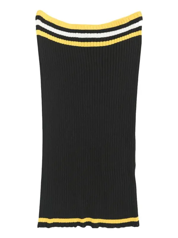 Prada Ribbed Elastic Waist Pencil Skirt - Black