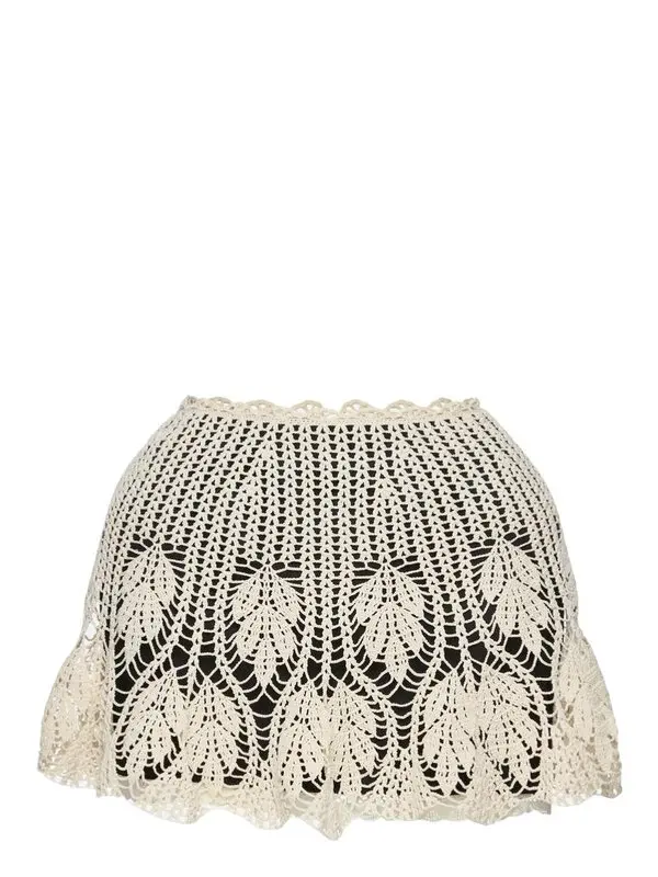Magda Butrym Crochet Overlay Mini Skirt - Beige