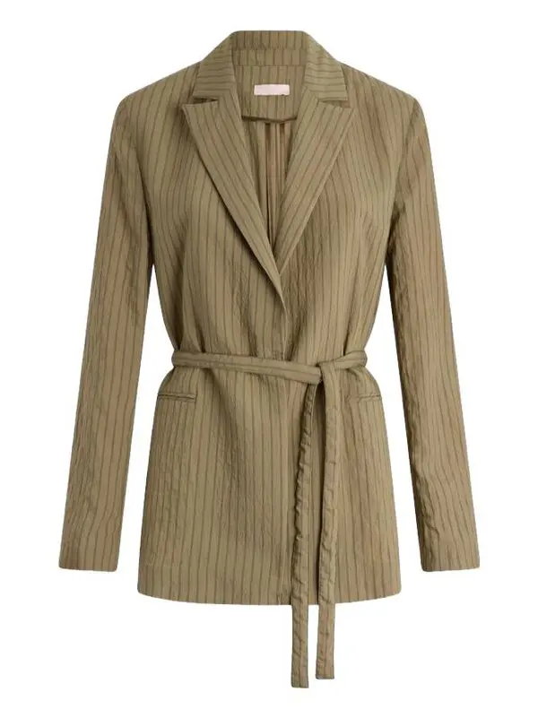 Liu Jo Striped Belted Blazer - Green