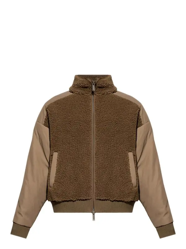 Dsquared2 Icon Logo High-neck Fleece Jacket - Brown