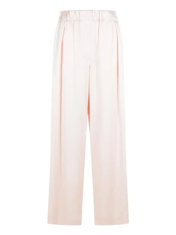JIL SANDER Pleated Satin Wide-leg Trousers - Pink