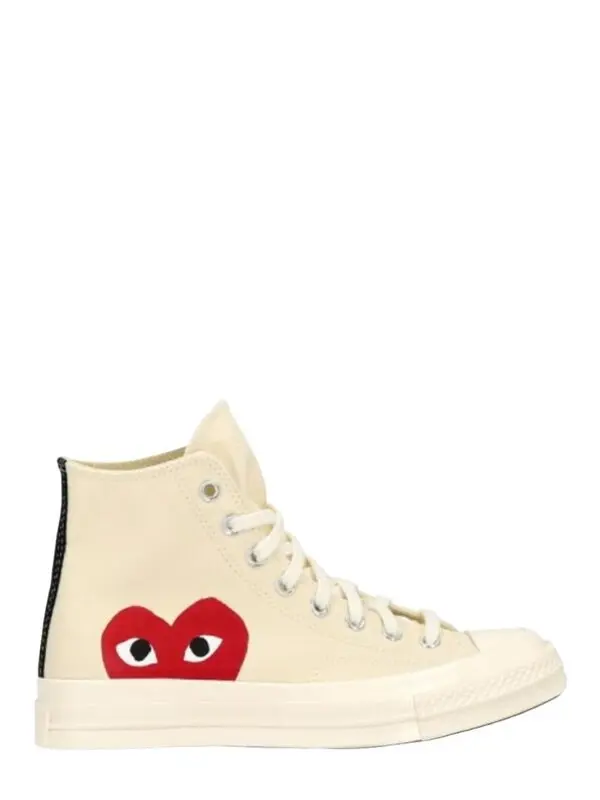 Play Comme Des Garcon High Top Sneakers With Heart Logo Detail - Nude
