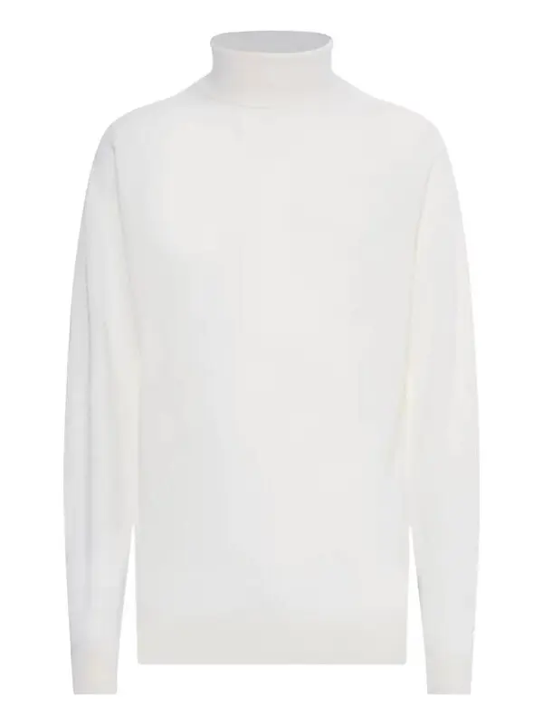 Calvin Klein High-necked Wool Sweater - White