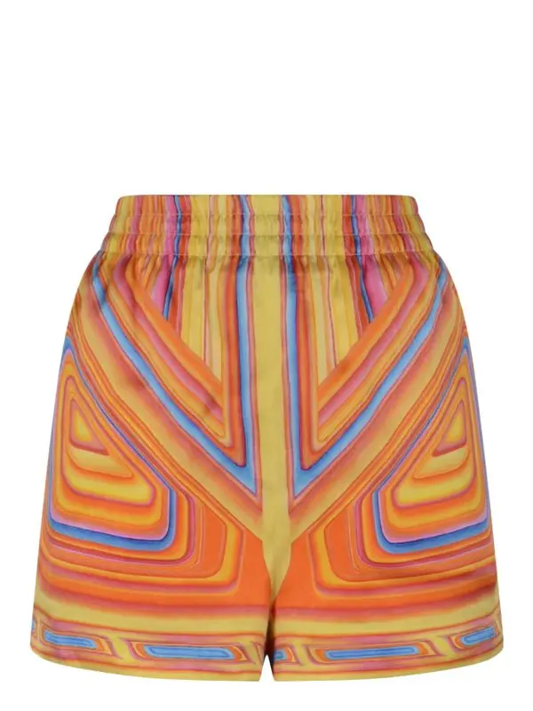 Casablanca Graphic Print Elasticated Waist Shorts - Multicolor