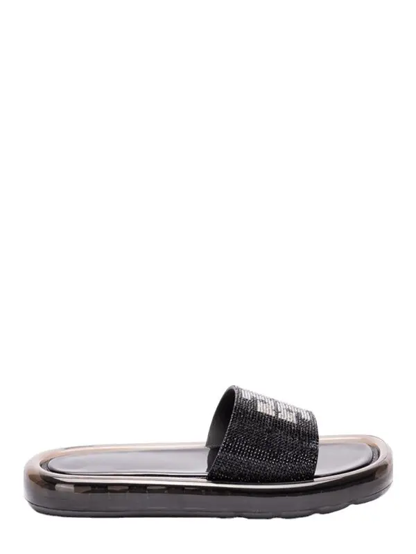 Tory Burch Embellished Logo Slip-on Sandals - Black