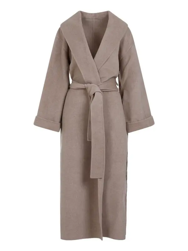 BY MALENE BIRGER Belted Wool Coat - Nude