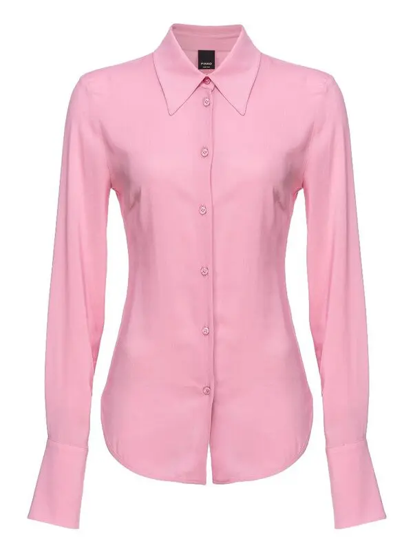 Pinko Spread Collar Long Sleeve Shirt - Pink