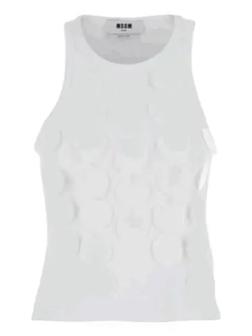 MSGM Chainmail-effect Sleeveless Tank Top - White