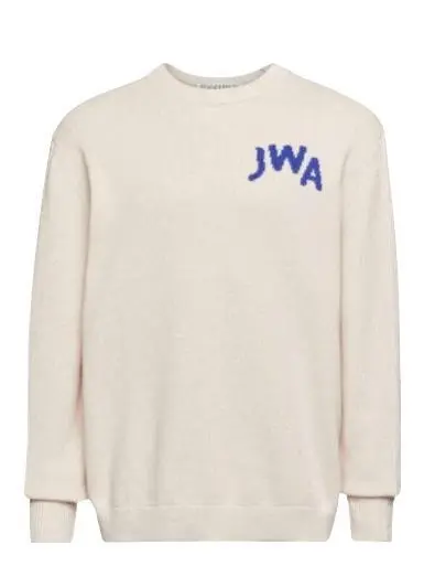 J.W.ANDERSON Crew Neck Logo Inlay Sweater - Blush Pink