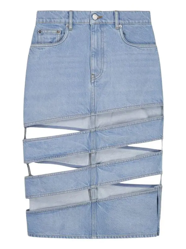 Coperni Cutout Denim Skirt - Blue