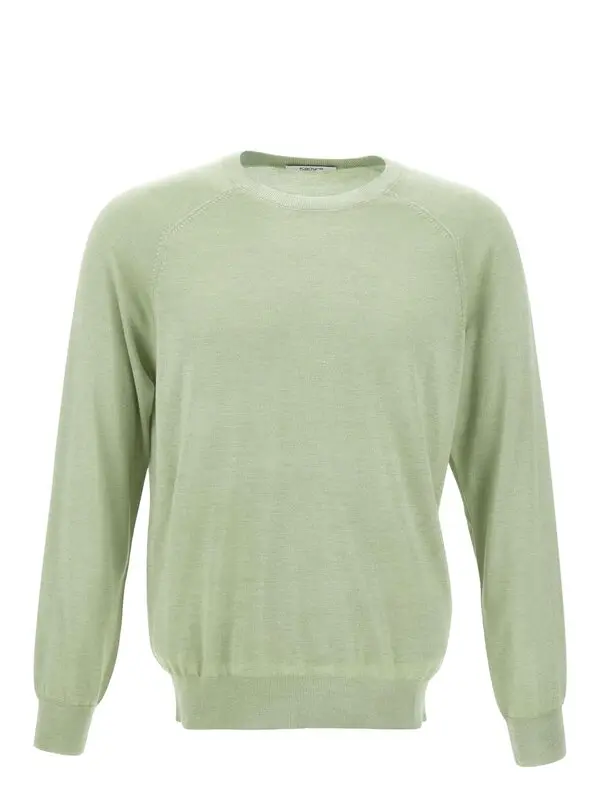 KANGRA Silk-cashmere Crew Neck Knitwear - Light Green