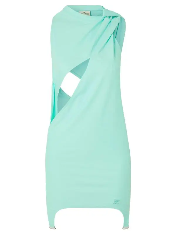 COURREGES Sleeveless Cut-out Mini Dress - Green