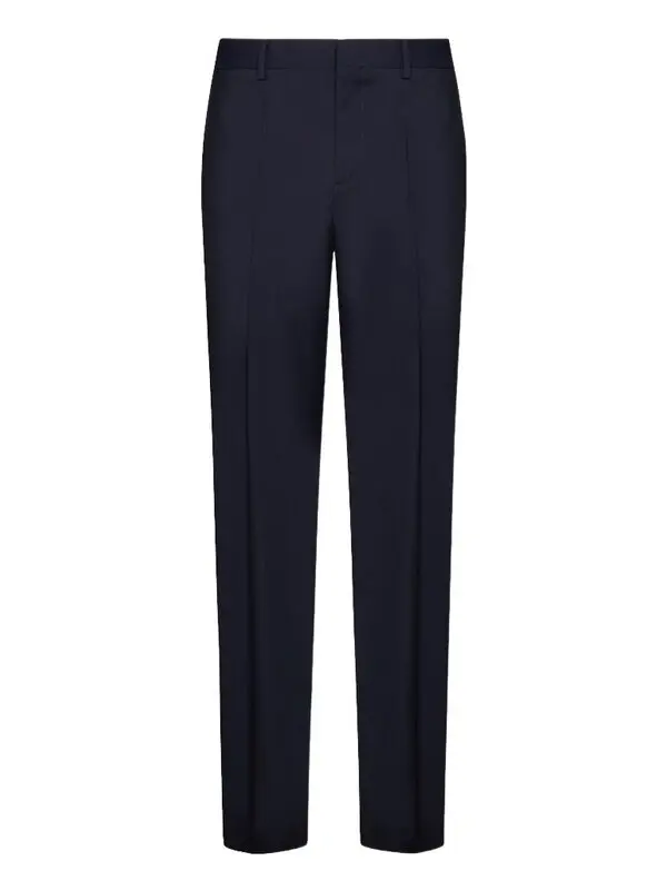 Valentino Garavani High Waist Straight Leg Pants - Navy Blue