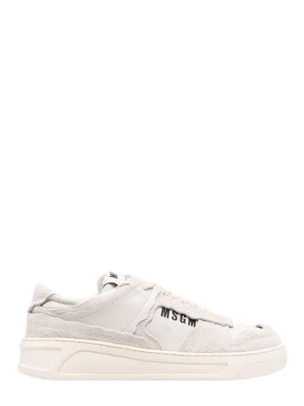MSGM Logo Printed Low-top Sneakers - White
