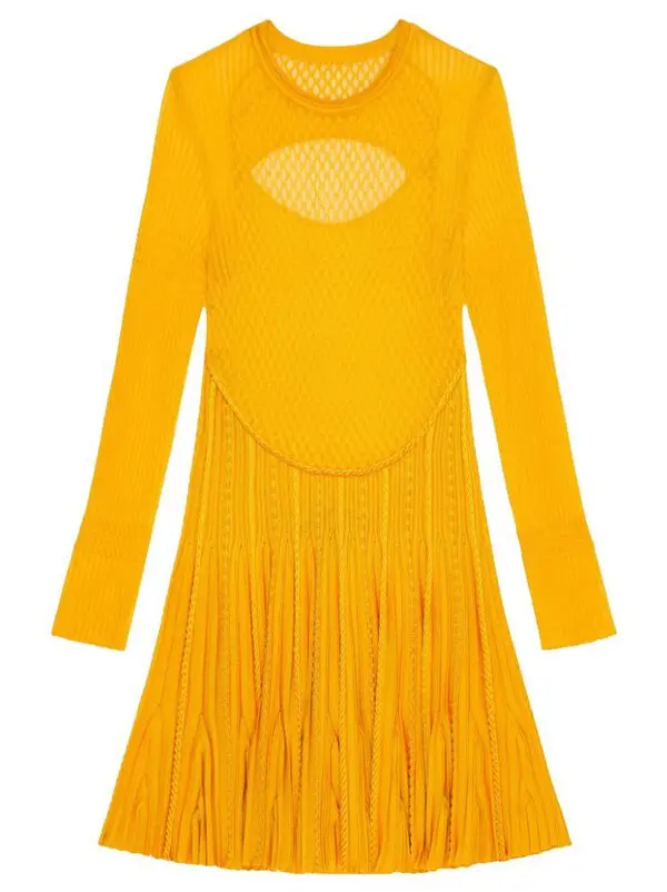 Givenchy Crewneck Long-sleeved Dress - Aureus