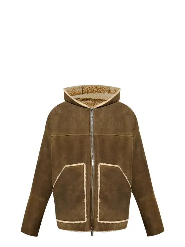 Dsquared2 Zip-up Hooded Leather Coat - Brown