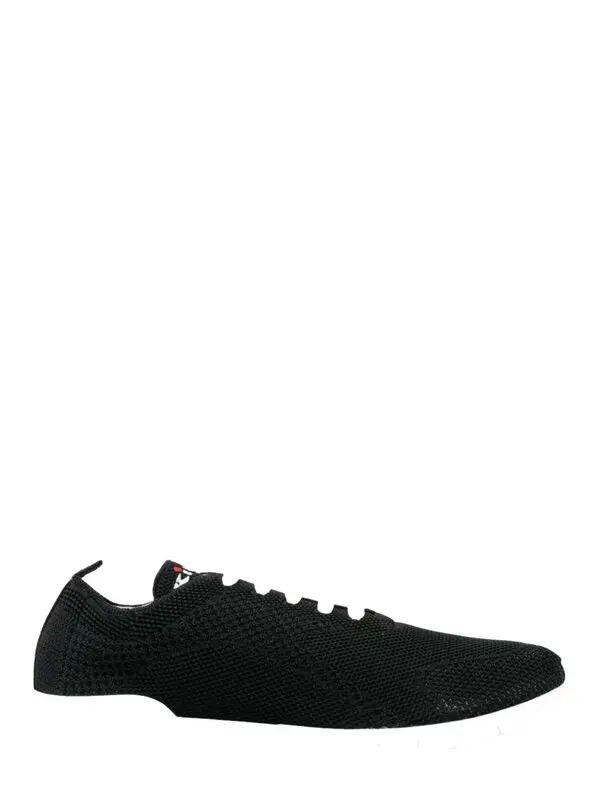 Kiton Fits-sneakers" Lace-up Sneakers With Embroidered Logo - Black