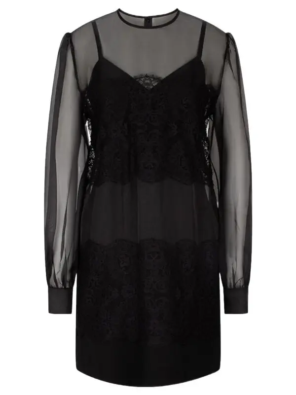 Dolce & Gabbana Lace Inlay Mini Dress - Black