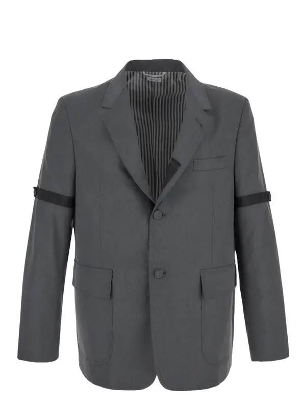 Thom Browne Notched-lapels Single-breasted Blazer - Medium Gray