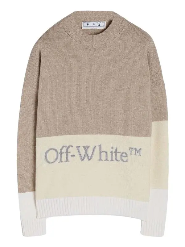 Off-White Colour-block Knitted Jumper - Nude
