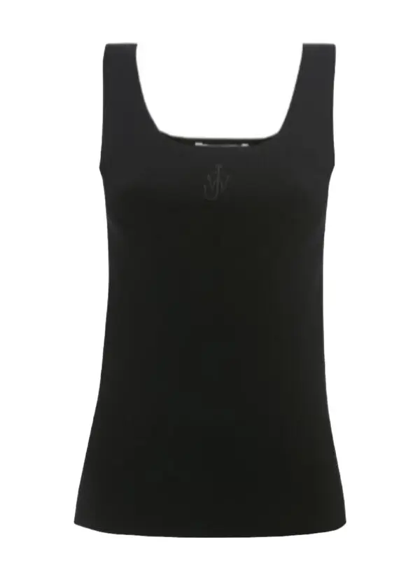 J.W.ANDERSON Jw Anderson Anchor-embroidered Sleeveless Tank Top - Black