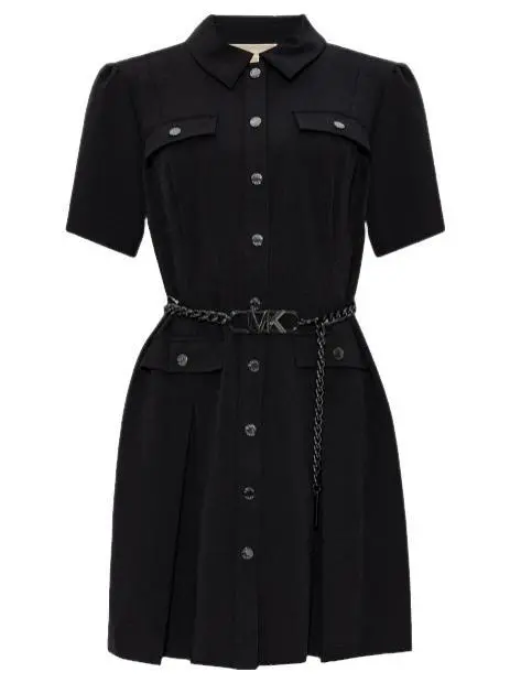 Michael Kors Belted Shirt Dress - Black