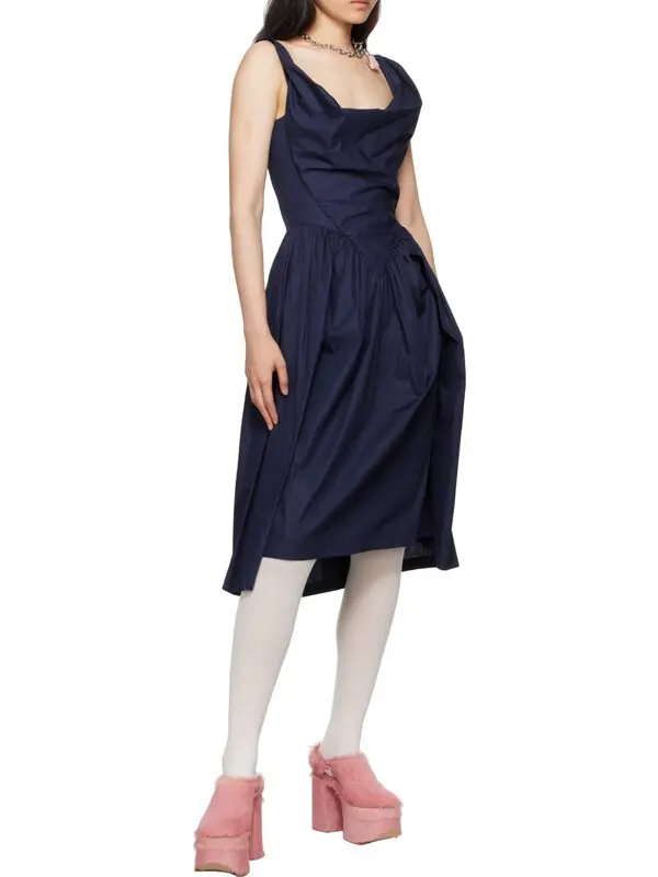 VIVIENNE WESTWOOD Sleeveless Midi Dress - Navy Blue