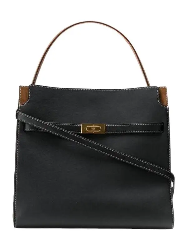 Tory Burch Lee Radziwill Layered Small Tote Bag - Black