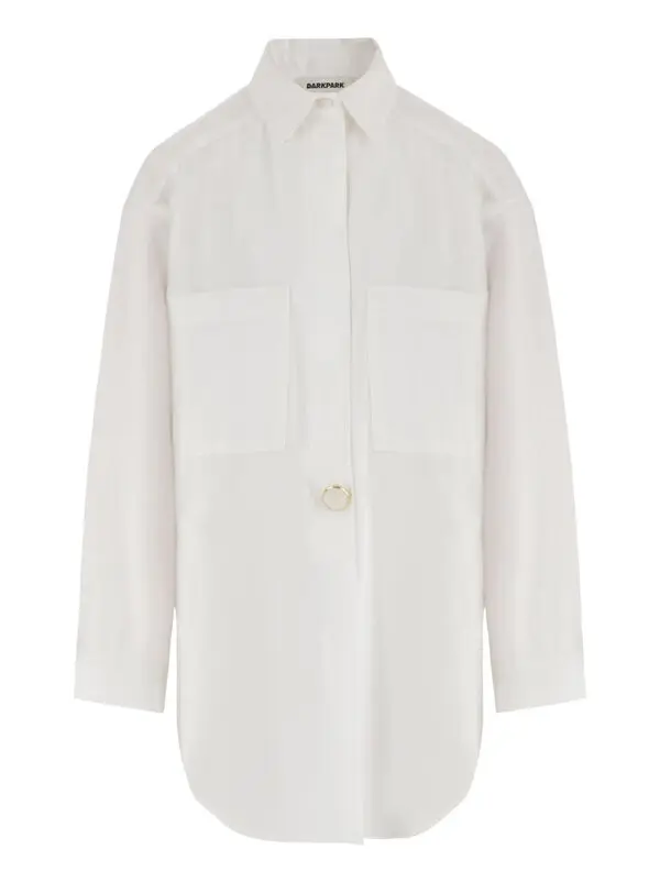 DARKPARK Long-sleeved Collared Jacket With Chest Pocket - White