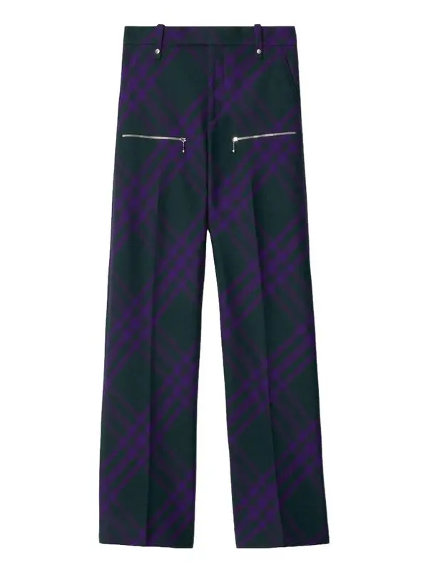 Burberry Check-pattern Wide-leg Trousers - Multi-color