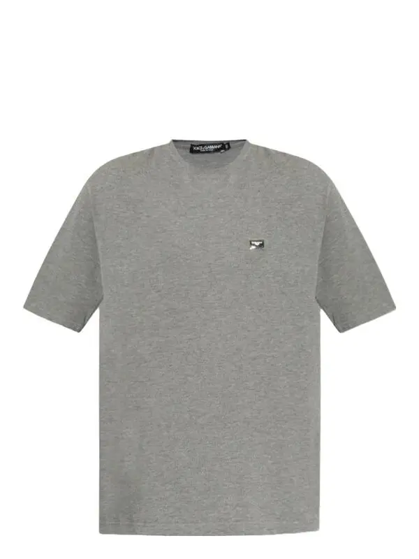 Dolce & Gabbana Dolce Gabbana Logo Tag Crewneck T-shirt - Grey