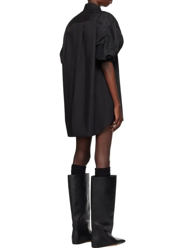 Sacai Balloon-sleeve Mini Dress - Black