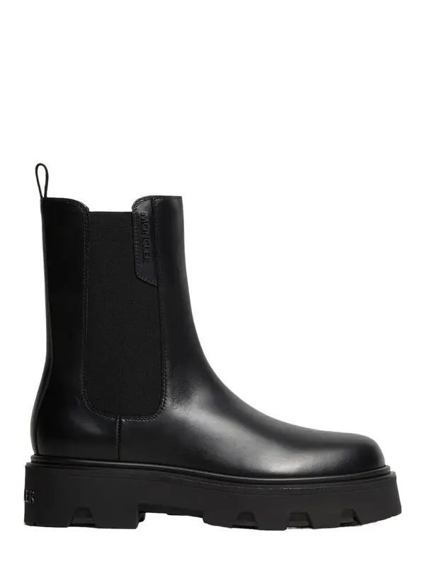 Moncler Aurea Leather Chelsea Boots - Black